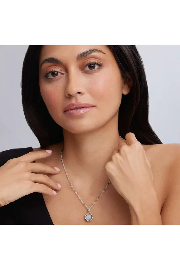 Lagos Maya Small Mother Of Pearl Circle Pendant Necklace