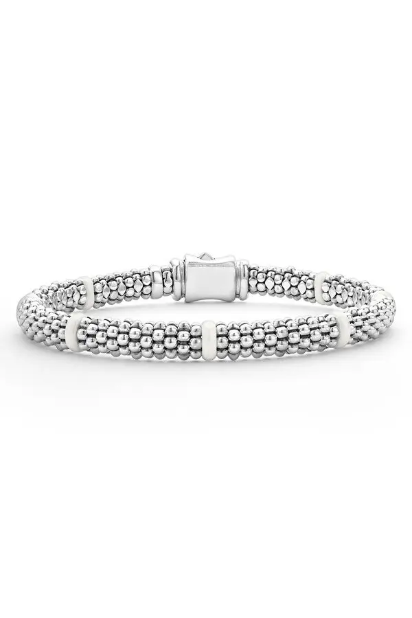 Lagos Caviar Ceramic Station Bracelet - White