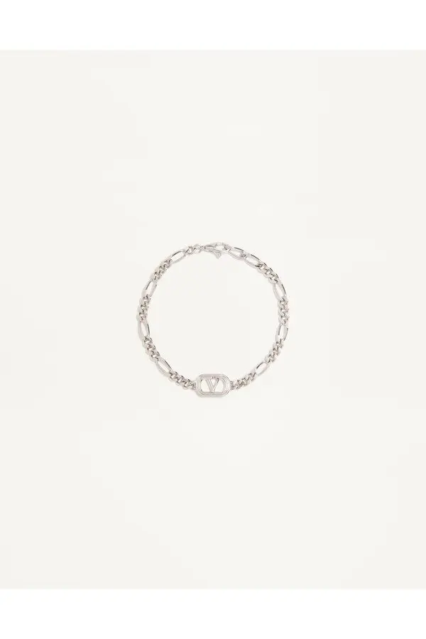 Valentino Garavani Ovalette Metal Bracelet - White / Pink