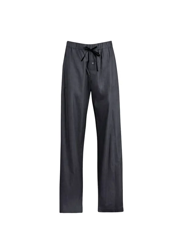 Fleur Du Mal Poplin Pj Pant - Black Smoke