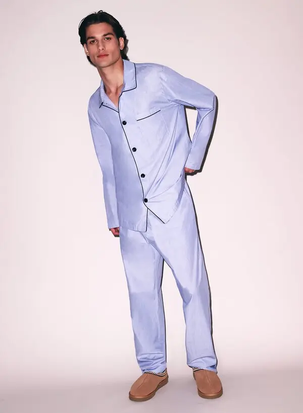 FLEUR DU MAL Poplin Pj Pant - Pacific Blue