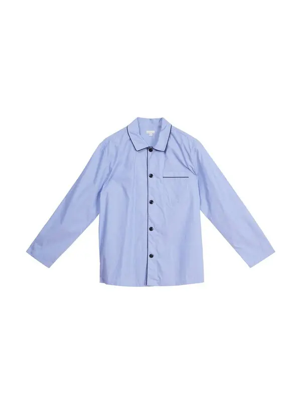 Fleur Du Mal Poplin Pj Top - Pacific Blue