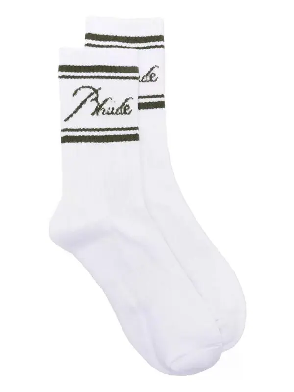 Rhude Logo Socks - White