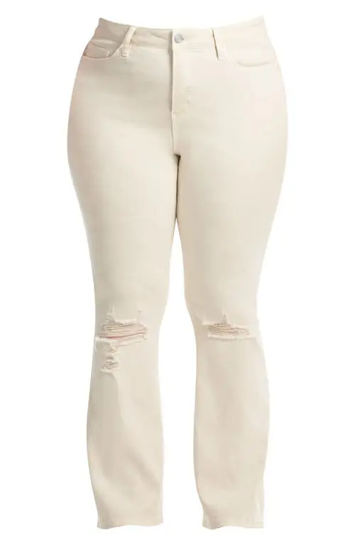 BAYEAS Emily High-waist Flare Leg Jeans - Ecru