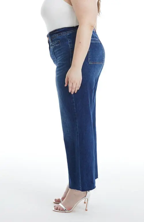 BAYEAS Seamed Wide Leg Jeans - Dark Blue