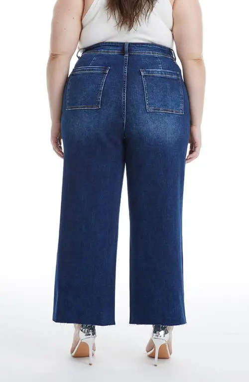 BAYEAS Seamed Wide Leg Jeans - Dark Blue