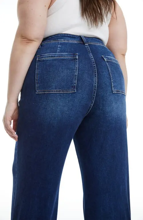 BAYEAS Seamed Wide Leg Jeans - Dark Blue