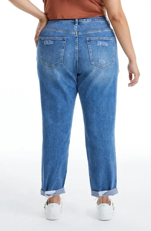 BAYEAS High Rise Relaxed Boyfriend Jeans - Midnight Thunder
