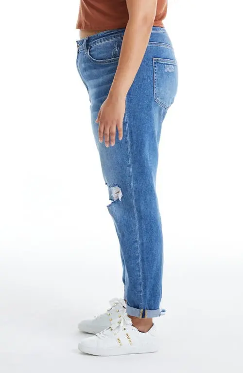 BAYEAS High Rise Relaxed Boyfriend Jeans - Midnight Thunder