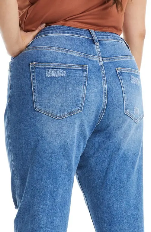 BAYEAS High Rise Relaxed Boyfriend Jeans - Midnight Thunder