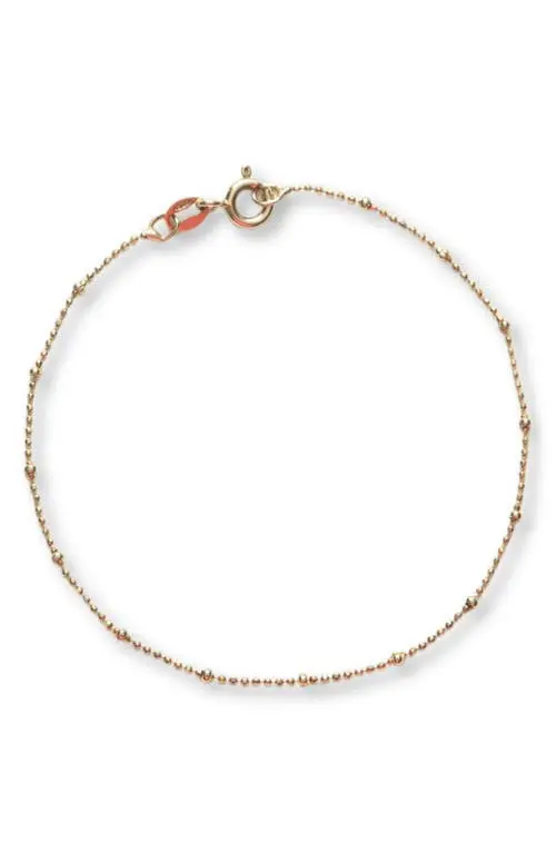 Argento Vivo Station Beaded Anklet - Gold