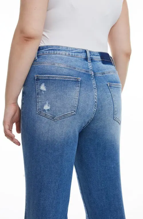 BAYEAS Distressed High-waist Slim Straight Jeans