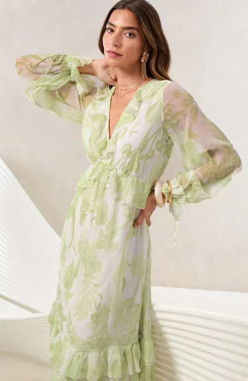 sachin and babi light blue dress Chiffon Mini Dress With Flowing Sleeves – Shore Darling Co main image 1