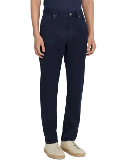 Zegna City Fit Stretch Jeans - Navy Solid