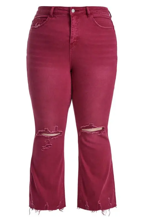 BAYEAS Emily High-waist Straight-leg Jeans - Wine