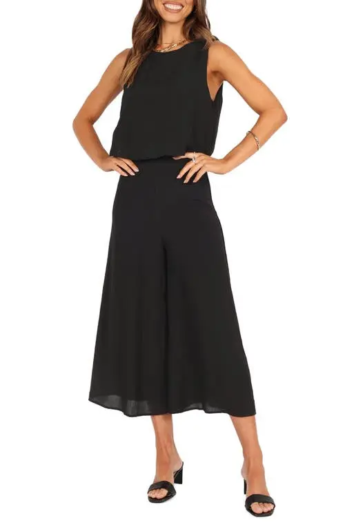 PETAL & PUP Sleeveless Wide Leg Jumpsuit - Black