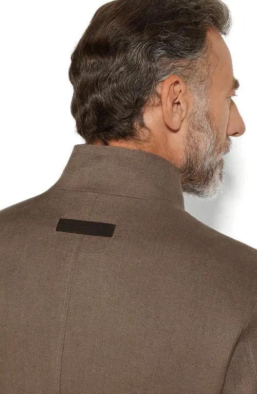 Zegna Linen Chore Jacket - Medium Brown Solid