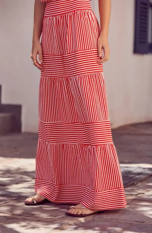 NEXT Stripe Tiered Cotton Maxi Skirt