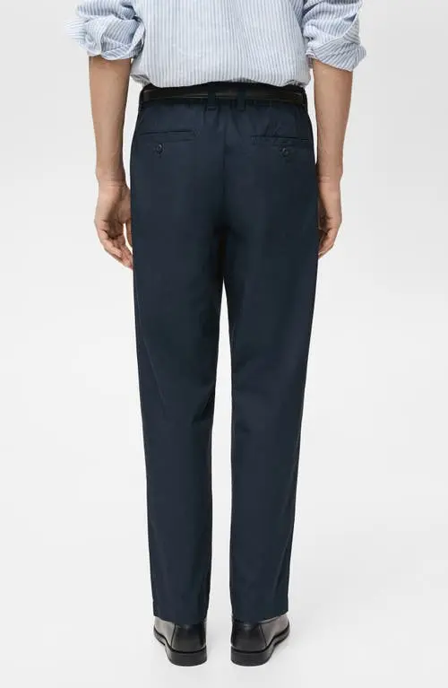 Mango Drawstring Straight Leg Poplin Pants