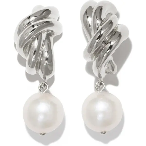 Completedworks Pearl Drop Earrings - Silver Plated