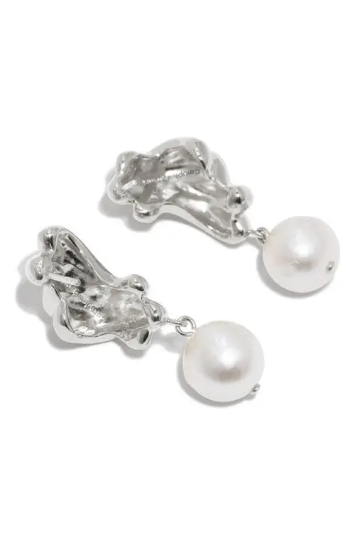 Completedworks Pearl Drop Earrings - Silver Plated
