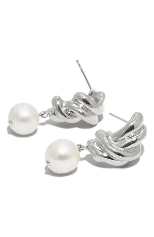 Completedworks Pearl Drop Earrings - Silver Plated