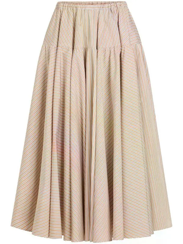 PATOU Printed Organic Cotton Maxi Skirt - Neutrals