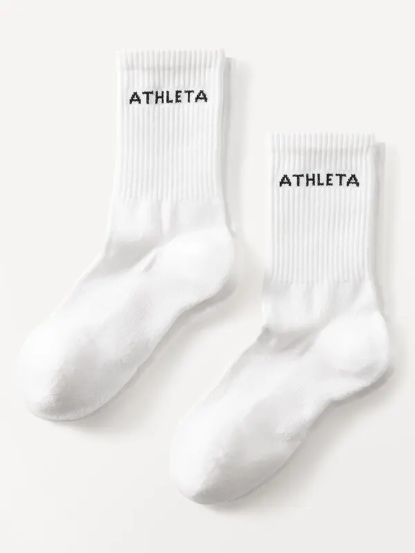 Athleta Everyday Crew Socks 2-pack - Bright White