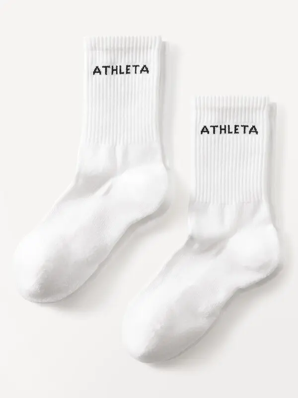 Athleta Everyday Crew Socks 2-pack - Bright White
