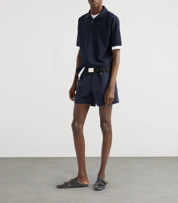 Prada Double-layer Logo Polo Shirt - Blue