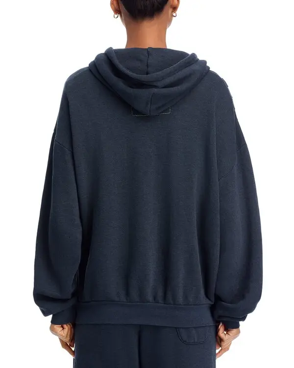 Aviator Nation Cross Stripe Hoodie - Charcoal/charcoal