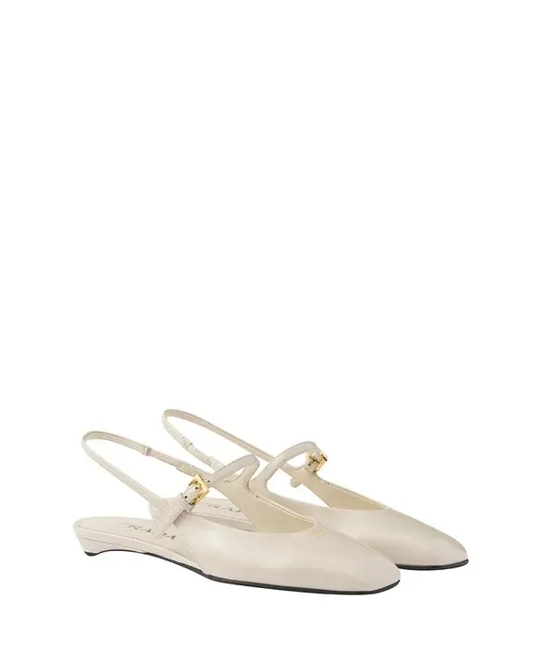 Prada Patent Leather Slingback Ballerinas