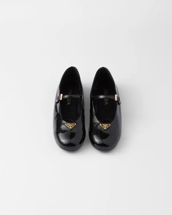 Prada Naplak Patent Leather Ballerinas - Black