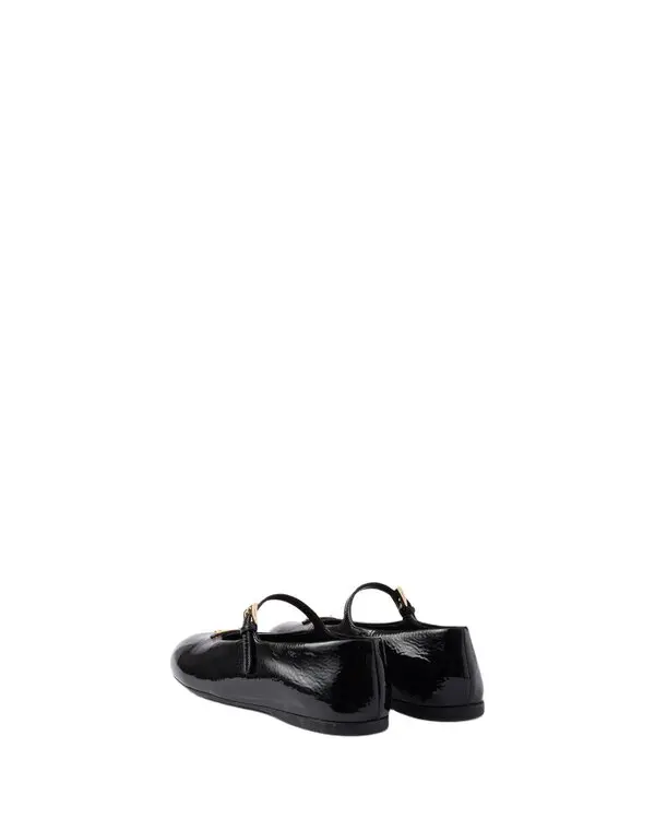 Prada Naplak Patent Leather Ballerinas - Black