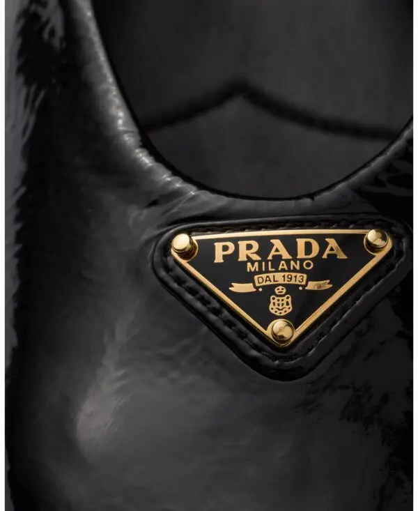 Prada Naplak Patent Leather Ballerinas - Black