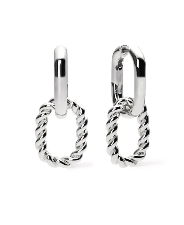 ANA LUISA Ash Double Hoop Earrings - Silver