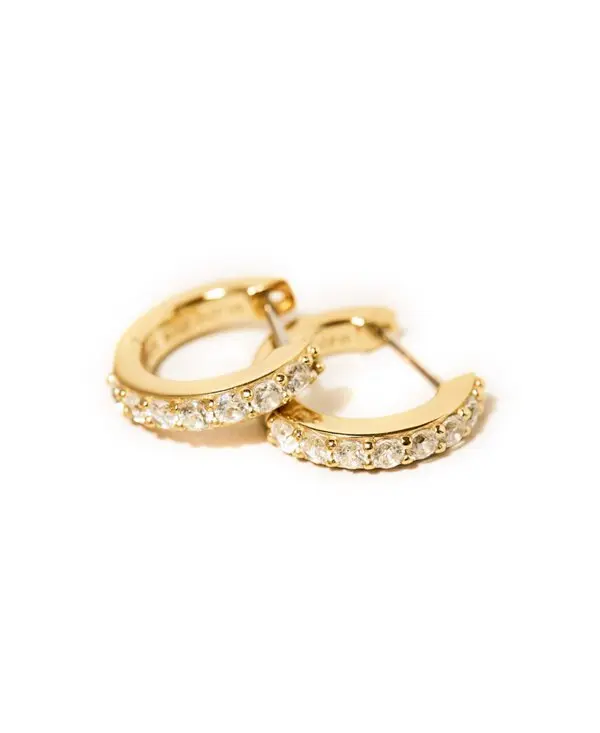 ANA LUISA Suzanne Medium Pave Huggie Hoop Earrings