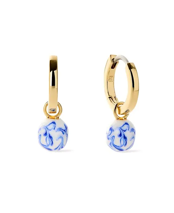 ANA LUISA Lainey Marble Drop Earrings - Gold And Blue Marble