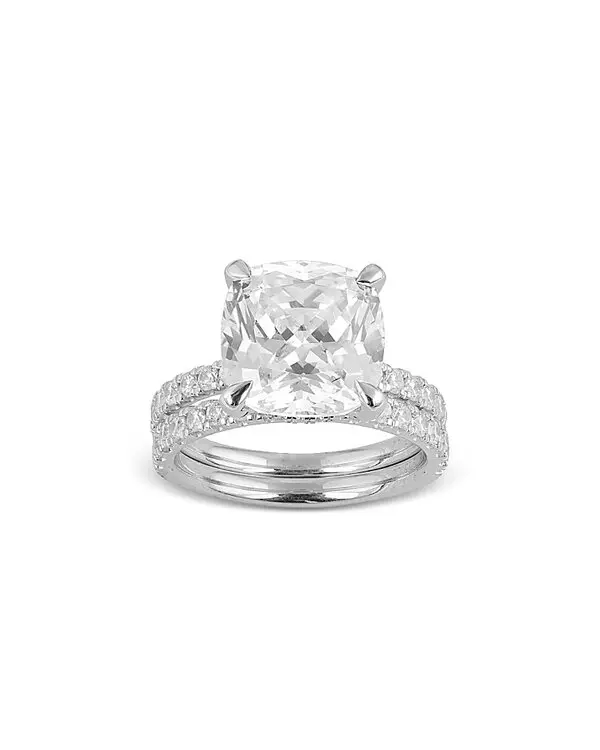 Bloomingdale'S 7.2 Tcw Certified Lab Grown Cushion Cut Diamond Bridal Ring Set - White