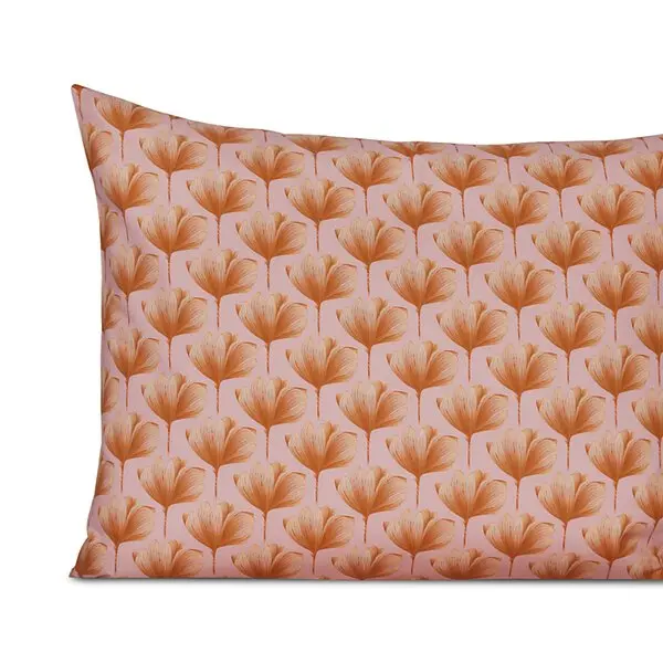 SFERRA Edna Reversible Ginkgo Leaf Sham, Continental - Pink/orange