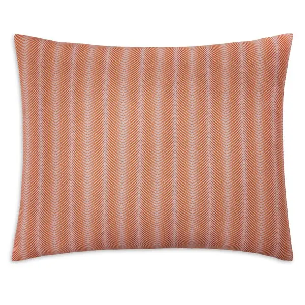 SFERRA Edna Reversible Ginkgo Leaf Sham, Continental - Pink/orange