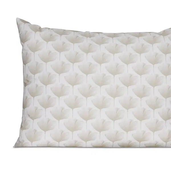 SFERRA Edna Reversible Ginkgo Leaf Sham, King - White/beige