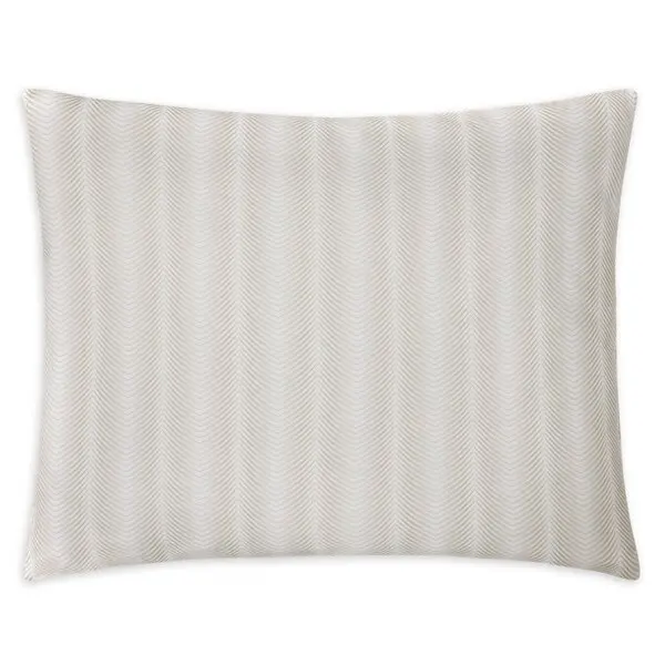 SFERRA Edna Reversible Ginkgo Leaf Sham, Standard - White/beige