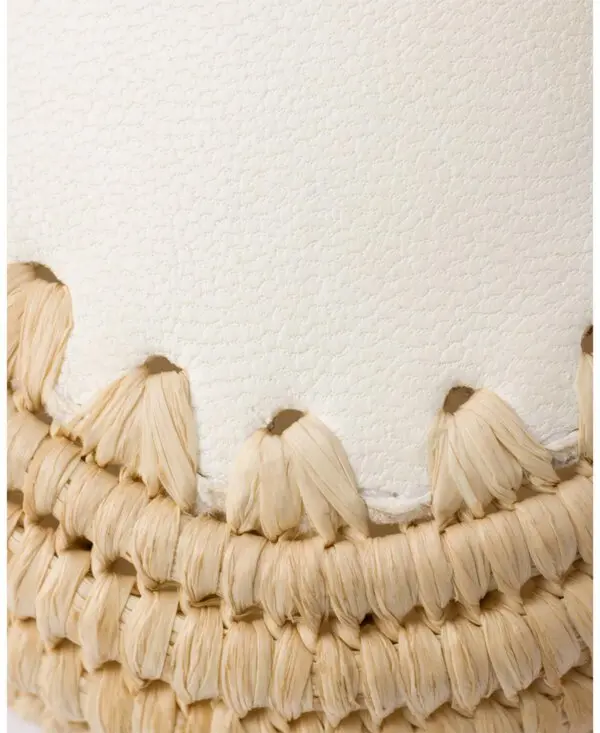 Prada Nappa Leather And Raffia Ballerinas - Neutral