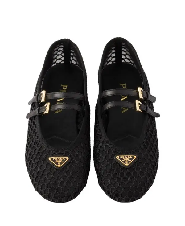 Prada Mesh Ballerinas - Black