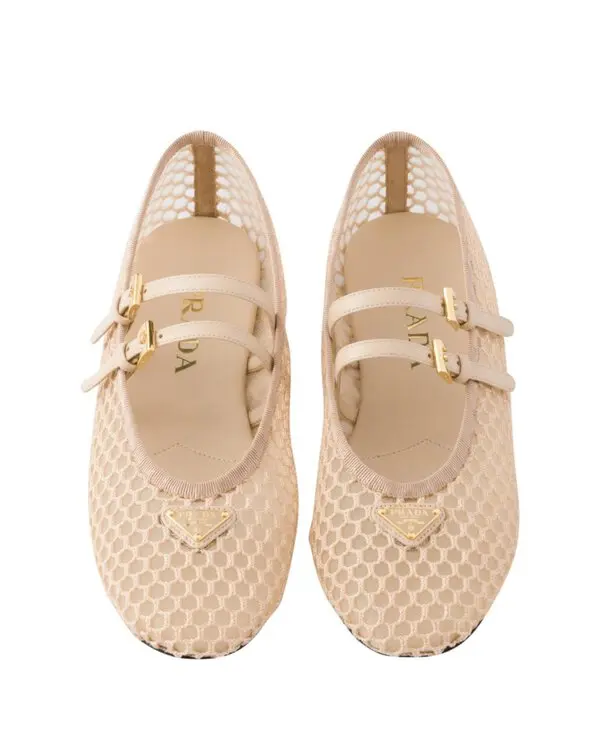 Prada Mesh Ballerinas - Neutral