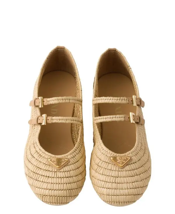 Prada Crochet Ballerinas - Neutral