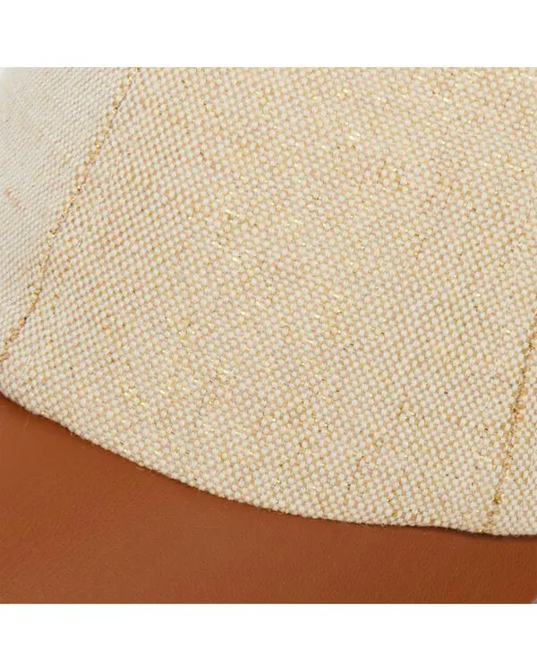 Lele Sadoughi Faux Leather And Canvas Baseball Cap In  display picture 2