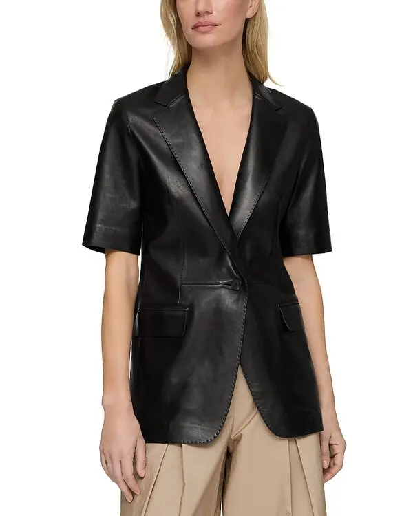 Lafayette 148 New York Leather Blazer