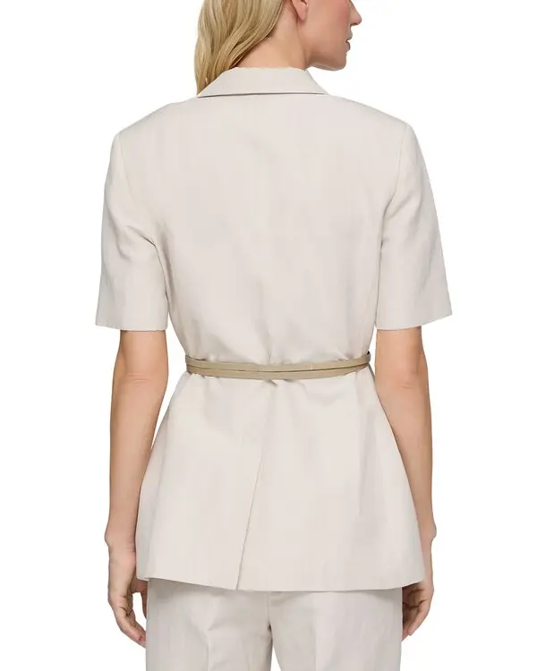 Lafayette 148 New York Short Sleeve Belted Blazer
